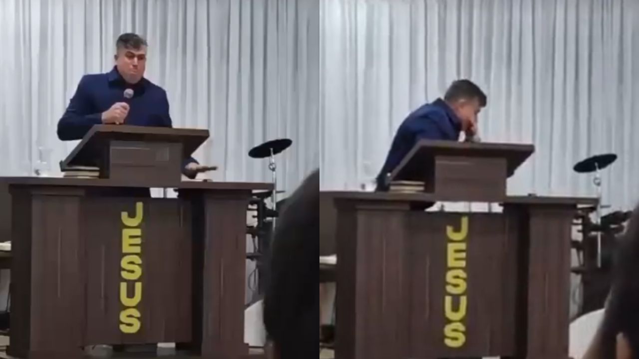 Bekijk het moment waarop een 47-jarige Braziliaanse predikant een ...