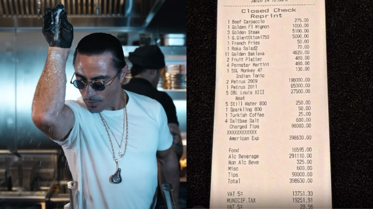 Une addition de plus de 115 000 $ dans le restaurant du chef Salt Bae ...